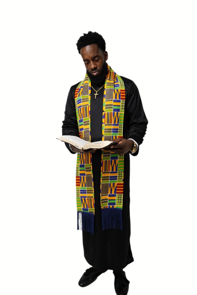 Kente African Print Church Clergy Pastor Choir Stole/Sash with Fringes ...