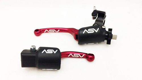 ASV F3 Front Brake Clutch Perch Levers Dust Covers Hot Start Red WR ...