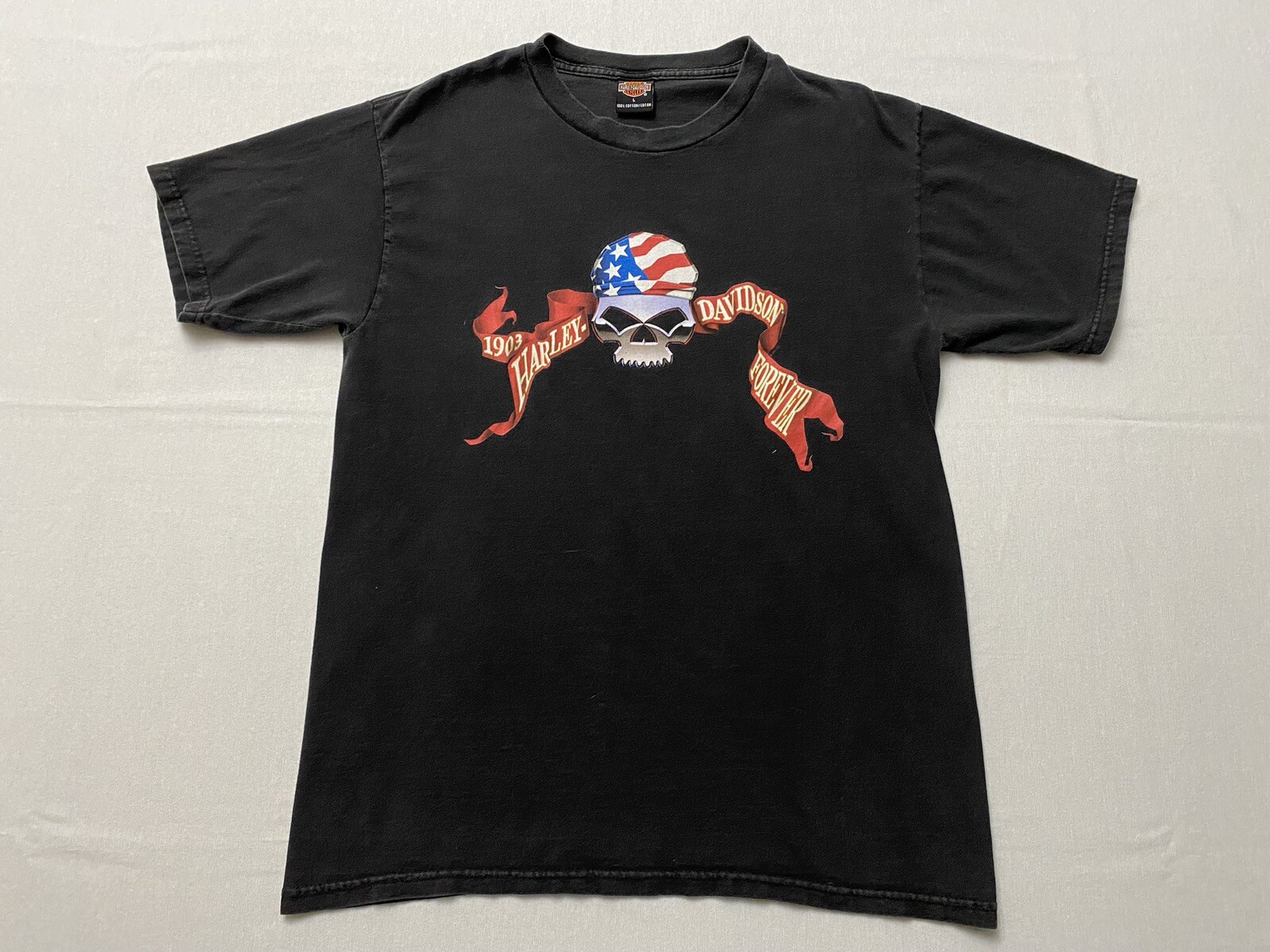 Vintage Harley-Davidson Mens Skull Engine Graphic Fol… - Gem