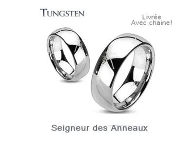 Anneau unique tungsten blanc gravure laser Lord Laser Etched tungsten ...