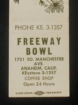 1960s Freeway Bowl Coffee Shop 1721 So. Manchester Ave. Anaheim CA ...