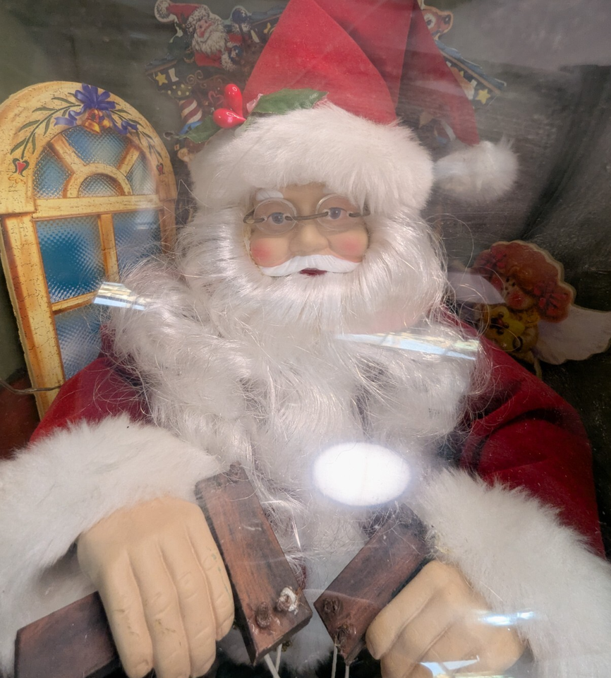 Holiday Time 19" Wind Up Musical Animated Santa Puppeteer Christmas ...