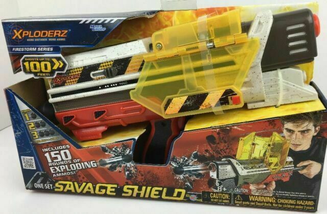 Xploderz Savage Shield Firestorm Series Blaster Toy Gun With 150 Rounds ...