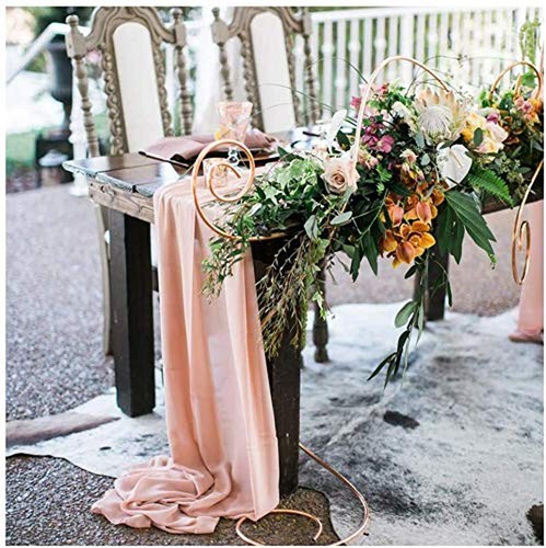 Chiffon Table Runner Light Peach Sheer Table Runner 5 Pieces Wedding ...