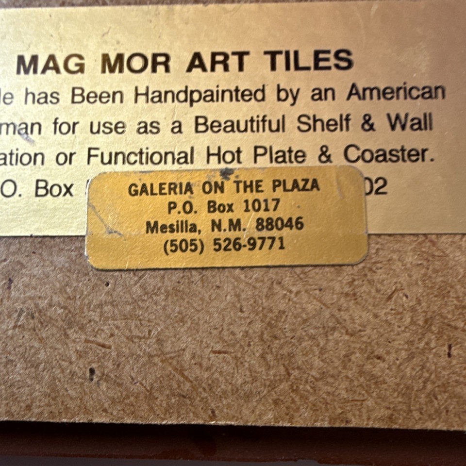 Mag Mor Art Tiles Hand Painted Ceramic Glazed Tile 4" Square ...