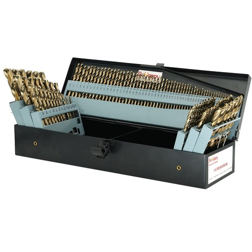 115 Pieces Cobalt Drill Bit Set, M35 High Speed Steel Bits Twist Jobber ...