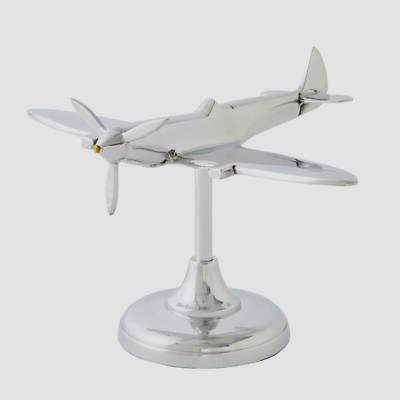 WW2 Metal Spitfire Model Desktop Airplane 30X26X21cm Silver Aluminium ...