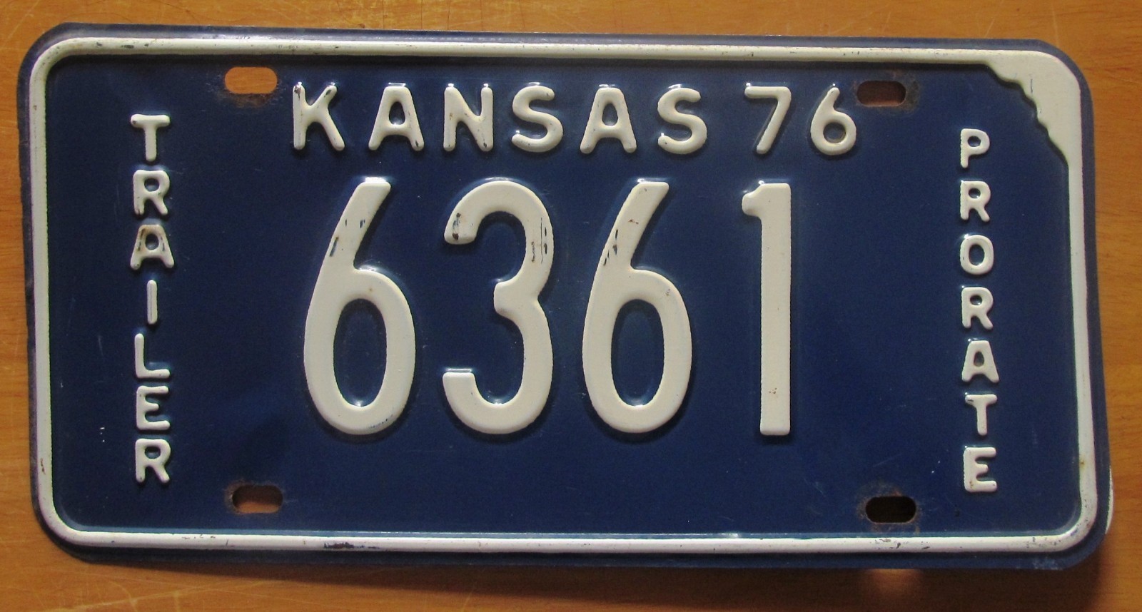 Kansas 1976 PRORATE TRAILER License Plate # 6361 | eBay