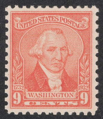 US Stamp Scott #714 9 Cent Washington, Pale Red, VF, MNH | eBay