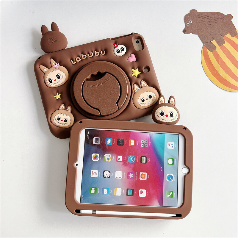 For iPad 11 10th 10.9" 9 8 7 mini 6 5 4 3 Air 1 Pro LABUBU Shockproof ...