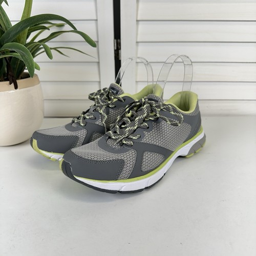 Vionic Tokyo Gray Yellow Low Top Sneakers Lace Up Orthotic Comfort ...