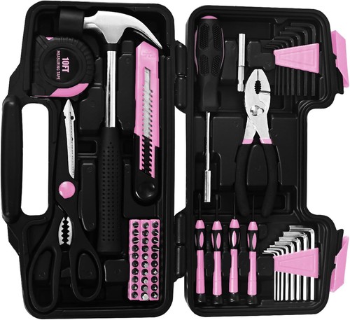 58-Piece Pink Tool Kit Basic Home Repair Set, General Household | eBay