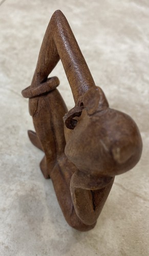 Thoughtful Human Abstract Art Sculpture Figure, Hand Carved Wood Statue ...