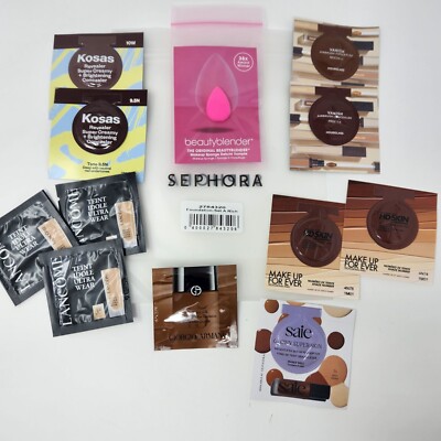 Sephora Samples Lot Makeup Sponge Deluxe Sample & Assorted Foundation ...