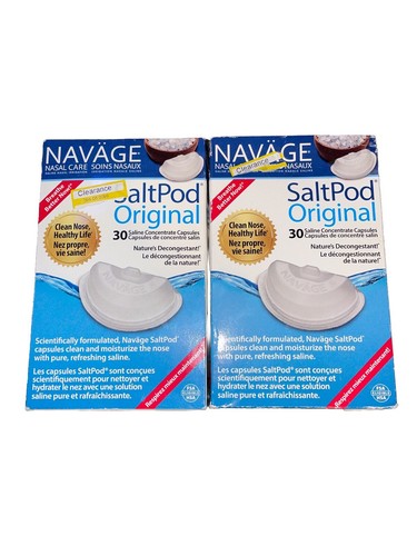 2 Navage Original Sea Salt Saline Concentrate Capsules 2 x 30 SaltPods ...
