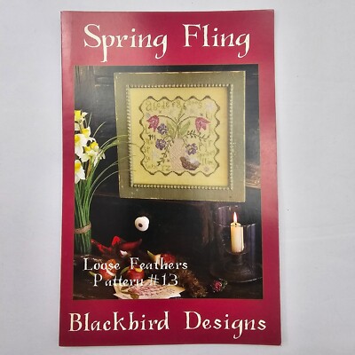 Blackbird Designs Spring Fling Loose Feathers 13 Sampler Pattern Chart ...