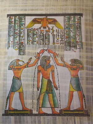 Handmade Egyptian Papyrus with vivid color designs. | eBay