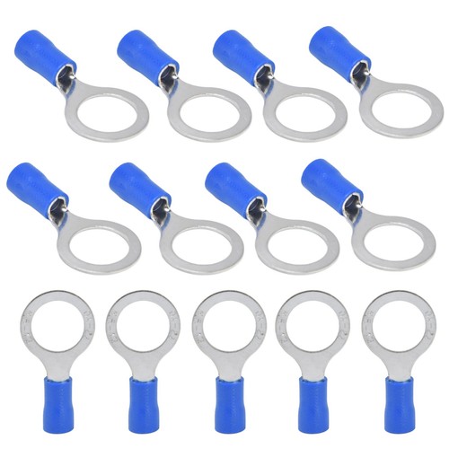 50Pcs Insulated Ring Terminals Electrical Wire Crimp Connectors AWG12 ...
