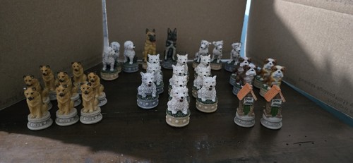 World Wise Chess Set Cats vs Dogs No Board Incomplete | eBay