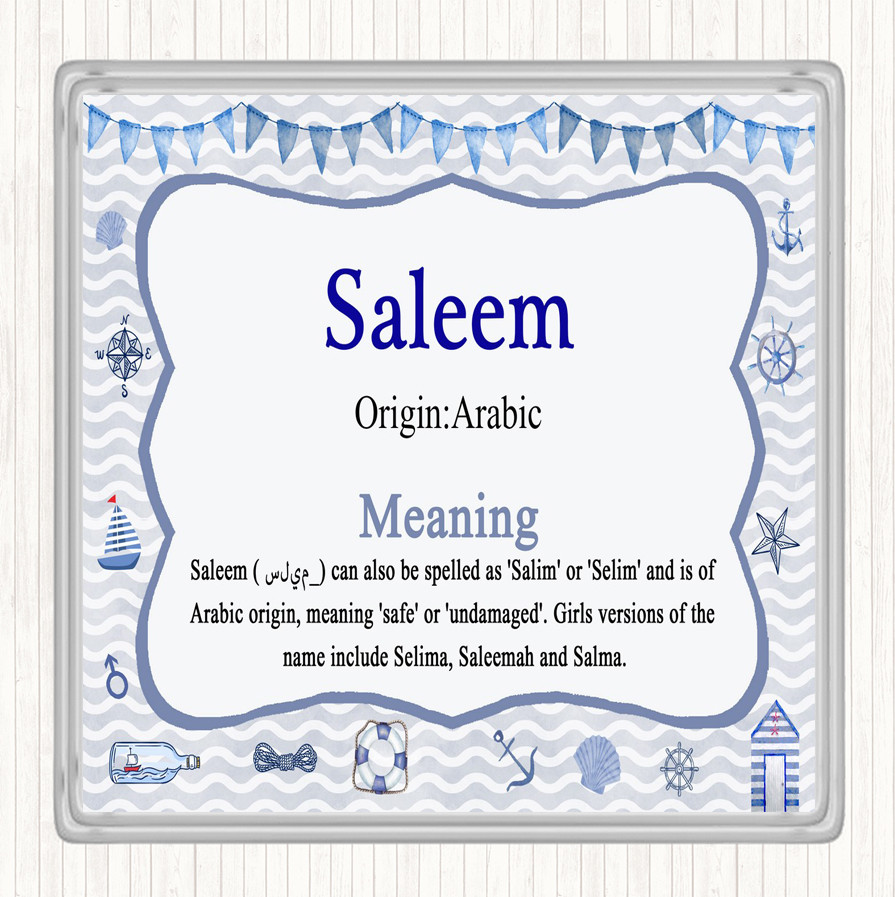 Saleem Name Meaning Drinks Mat Coaster Nautical | eBay UK