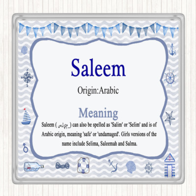 Saleem Name Meaning Drinks Mat Coaster Nautical | eBay UK