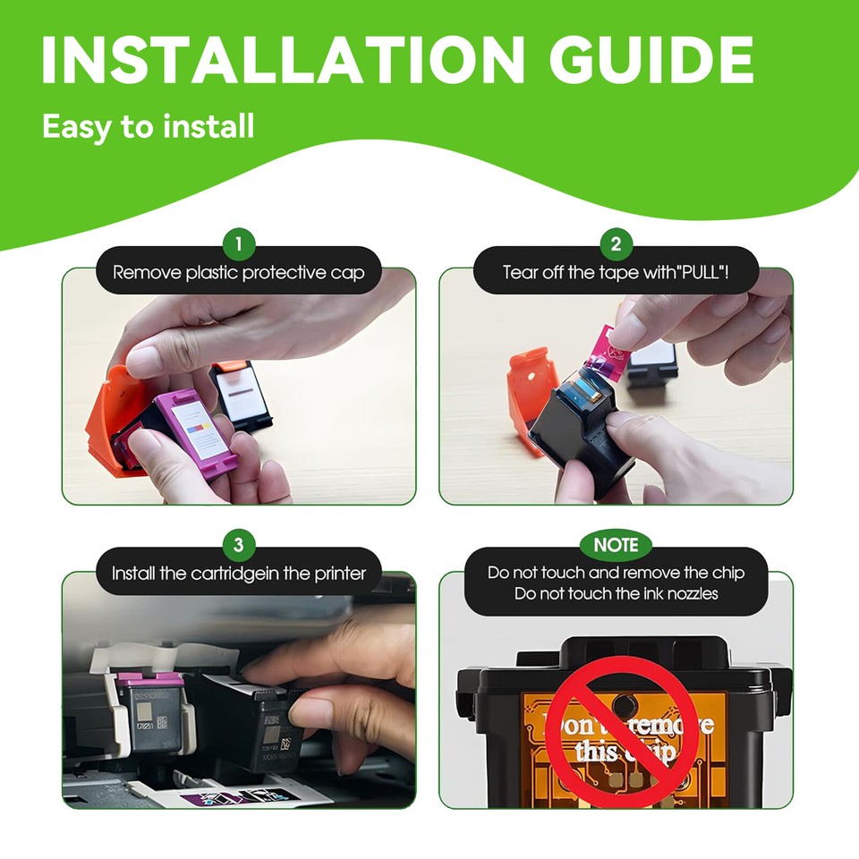 67XL Ink Cartridge 67 Ink for HP Deskjet 2755e 4155e 2700e 2855e Envy ...