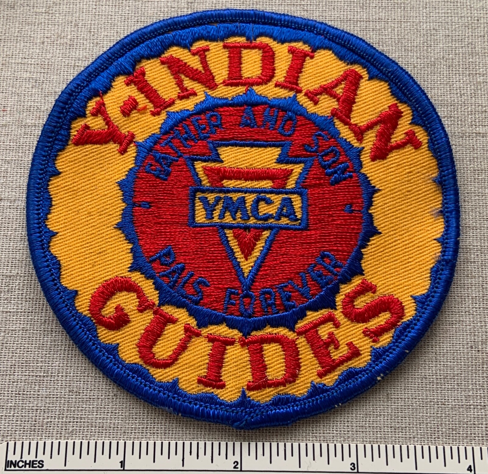 VTG Y INDIAN GUIDES Father & Son Pals Forever PATCH UMCA Uniform Badge ...
