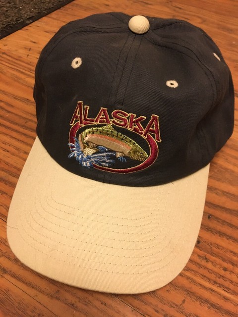 ALASKA embroidered Baseball Cap ONE Size Fishing logo Black beige real ...
