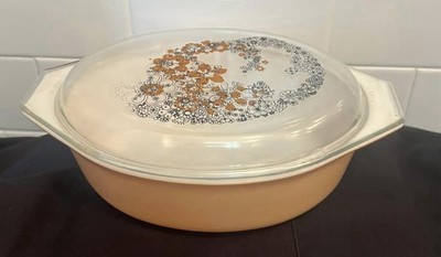 RARE Vintage Pyrex BUBBLE FLOWER 045 Casserole Factory Misprint Mistake ...