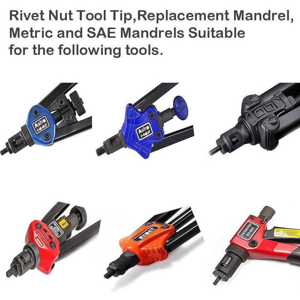 SAE 1/4-20 Mandrels 2PCS for Hand Nut Rivet Tools - Replacement ...
