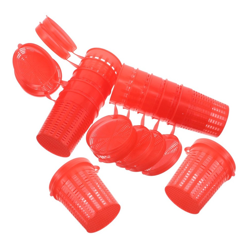 10pcs Bait Box for Fishing: Portable Plastic Bait Cage - Soft Feeder ...
