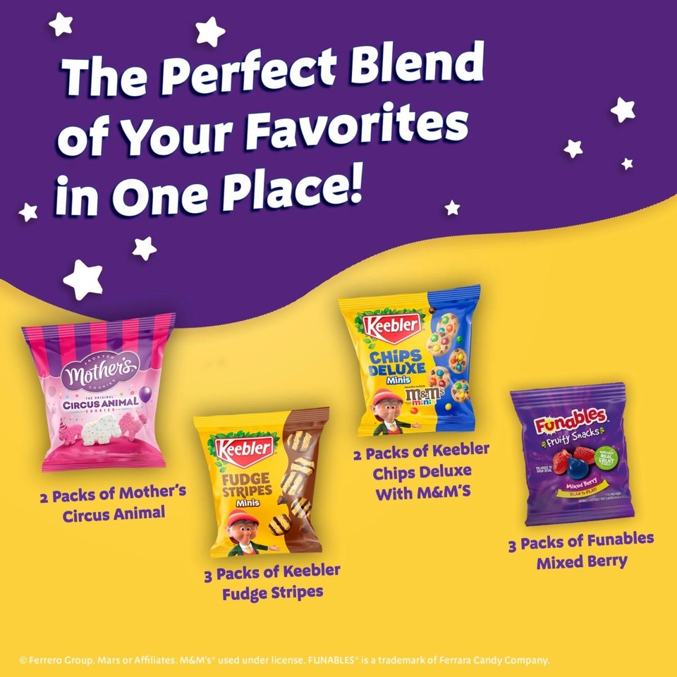 Keebler Sweet Treat Variety Pack, Includes Chips Deluxe,Funables ...