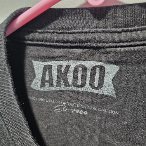 Akoo Tee Shirt Size L Men's Black Fox Logo Print | eBay