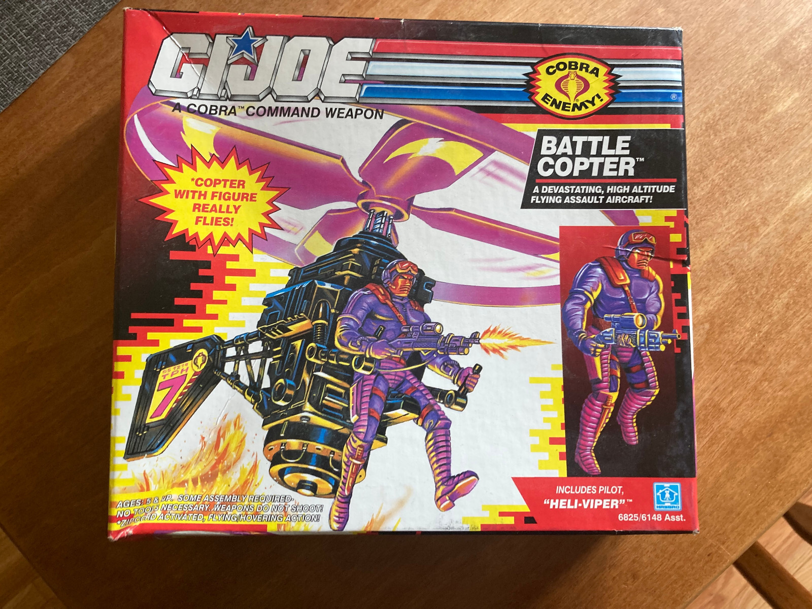 Vintage Hasbro GI Joe 1991 Cobra Battle Copter Heli Viper Contents ARAH ...