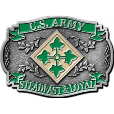 U.S. Army 4th Infantry Division Logo Steadfast & Loyal Belt Buckle, 3. ...