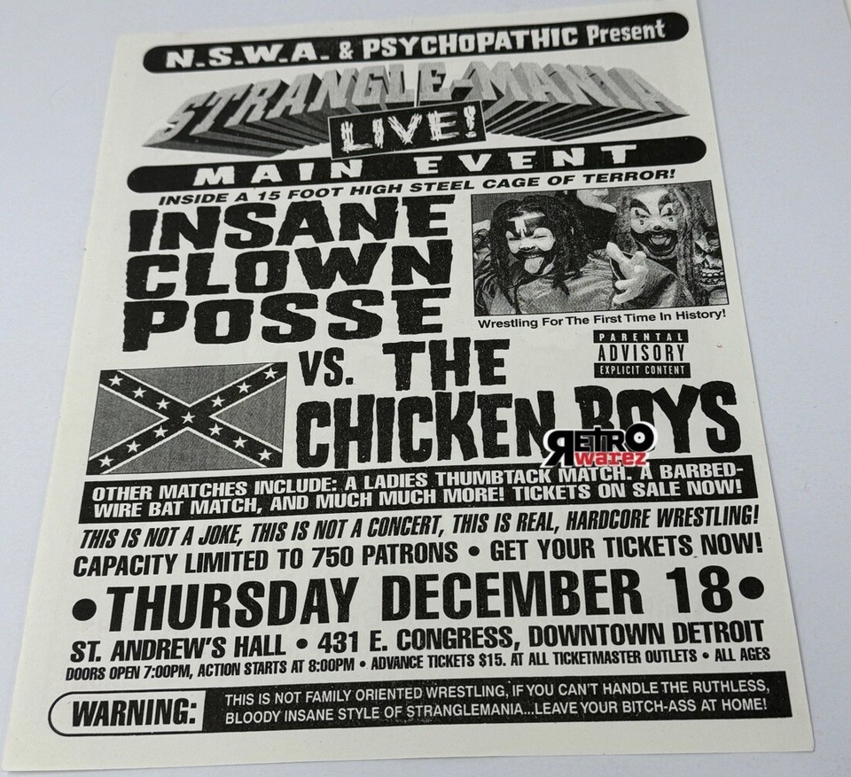 Insane Clown Posse A Carnival Christmas Strangle-mania Live DS Flyer 8 ...