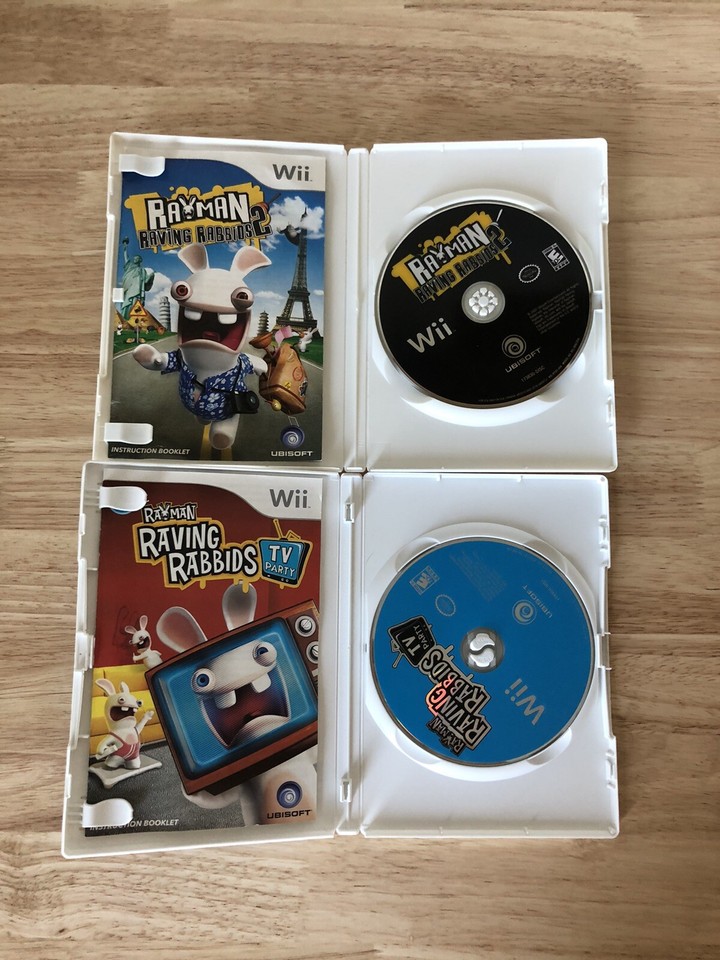 Rayman Raving Rabbids Bundle Wii - Rabbids 2 + Rabbids TV - CIB - READ ...