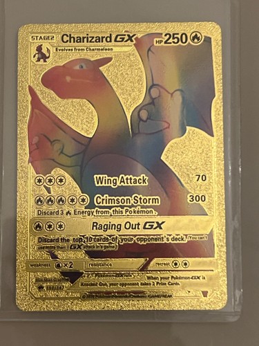 CHARIZARD GX - (Gold Rainbow) - Pokemon Card 150/147 | eBay