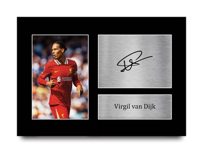 Virgil Van Dijk Signed A4 Framed Printed Autograph Liverpool LFC Print ...