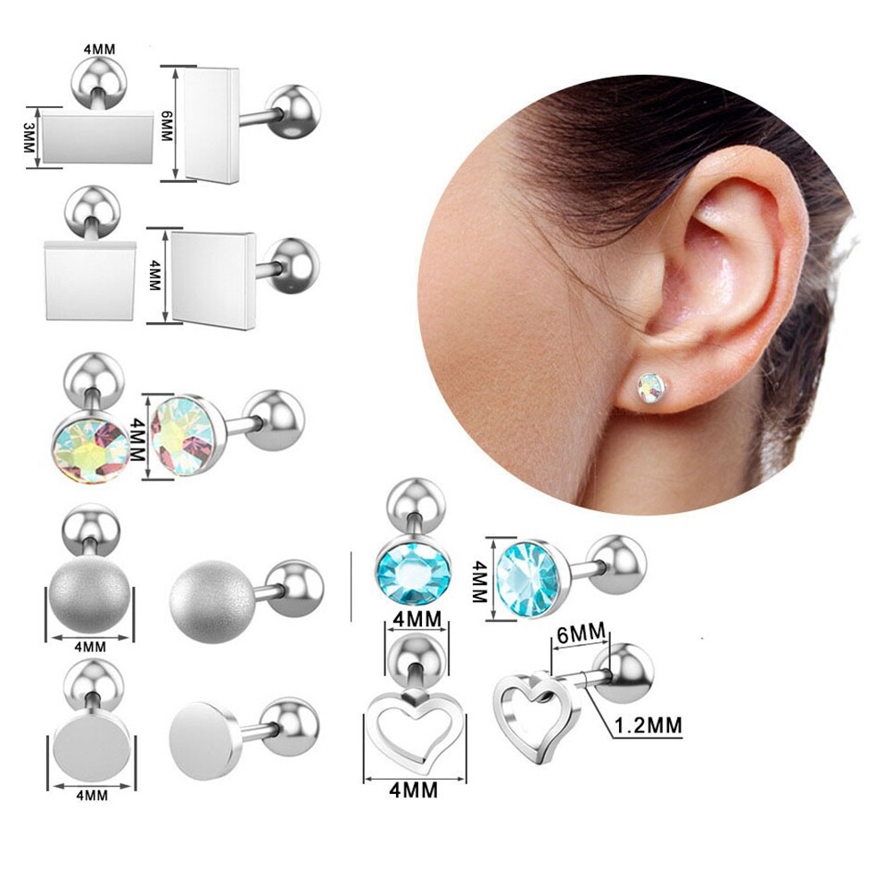 Ear Bone Earrings Barbell Piercings Tragus Cartilage Piercing Crystal ...