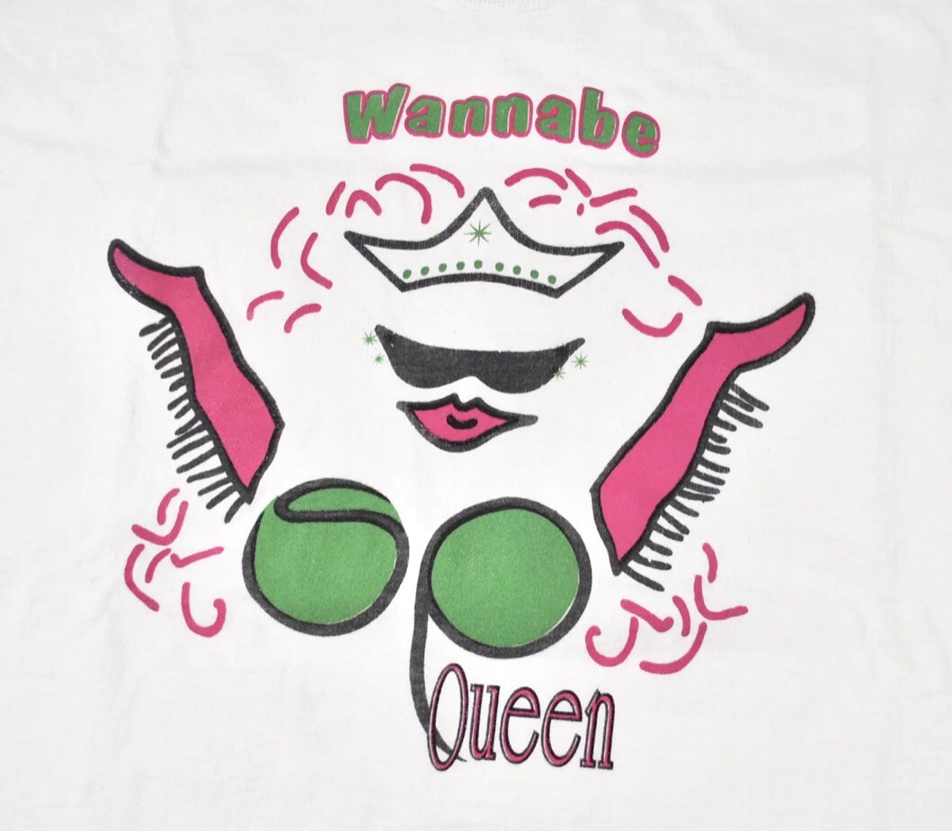 Vintage Wannabe Queen 90s Girl Shirt Size Large - Gem