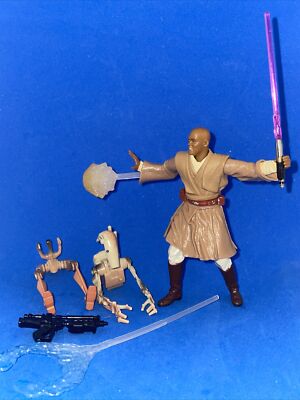 STAR WARS AOTC SAGA MACE WINDU & BATTLE DROID LOOSE COMPLETE | eBay