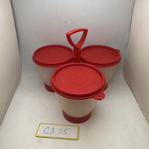 Vintage Tupperware Condiment Set Red With Lids Relish Pickle | eBay