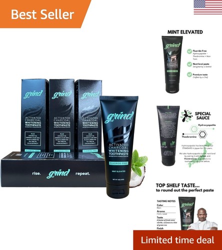 Grind Fluoride- Toothpaste Hydroxyapatite plus Theobromine Activated Ch ...