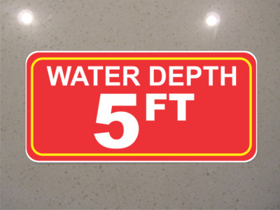 Water Depth 5 Feet Metal Sign for Boat Dock Ramp Pool Diving Boating ...