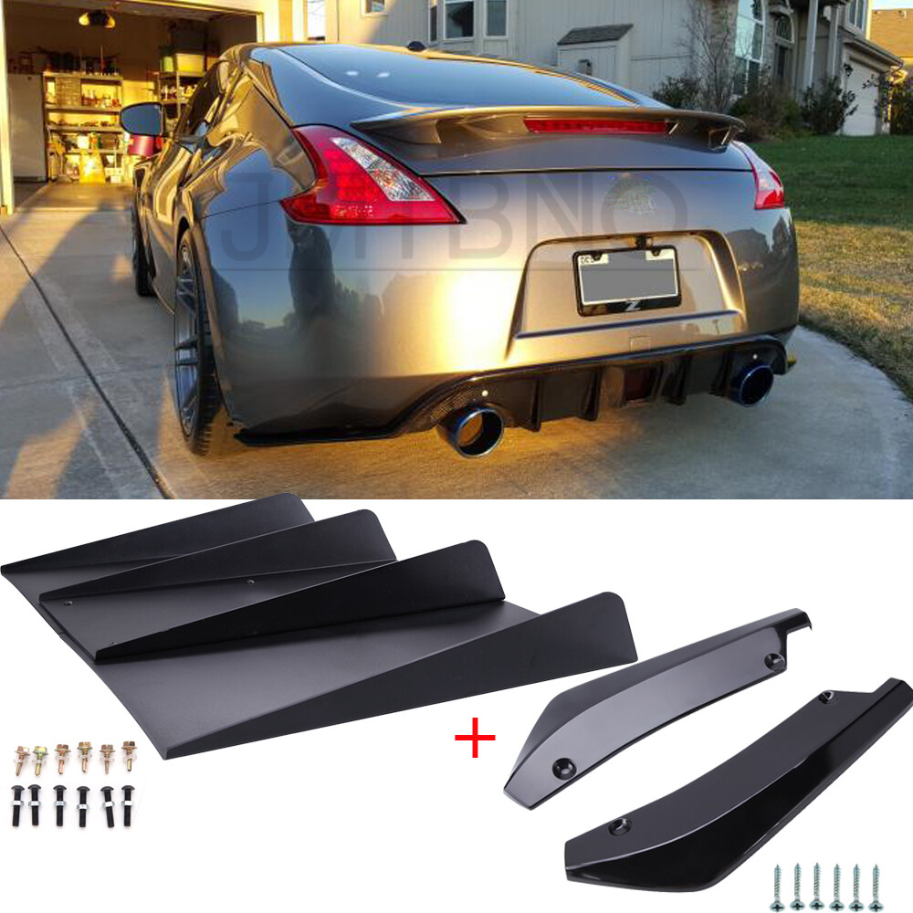For Nissan 370Z 350Z Rear Bumper Diffuser 4-Fin Spoiler Lip Splitter ...