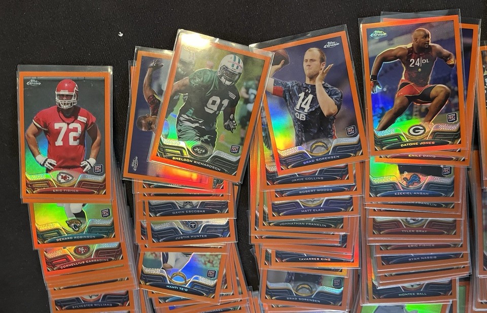 (225) 2013 Topps Chrome Football Orange Refractors Lot | eBay