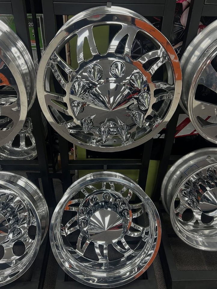 24" M9 FORGED CUSTOM RIMS WHEELS FOR DUALLY TRUCK CAP ADAPTERS CAPS ...