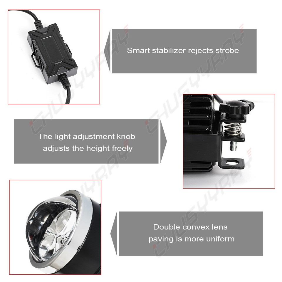 3.0'' Fog Bi LED Projector Lens 3000K 6500LM 110W LED Fog Lamps ...