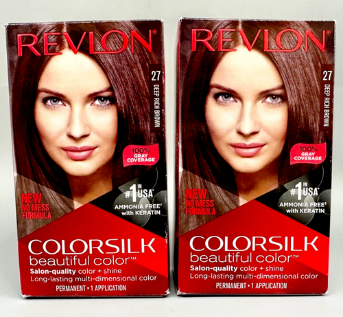 NEW Revlon Colorsilk Beautiful Permanent Hair Color, 027 Deep Rich ...